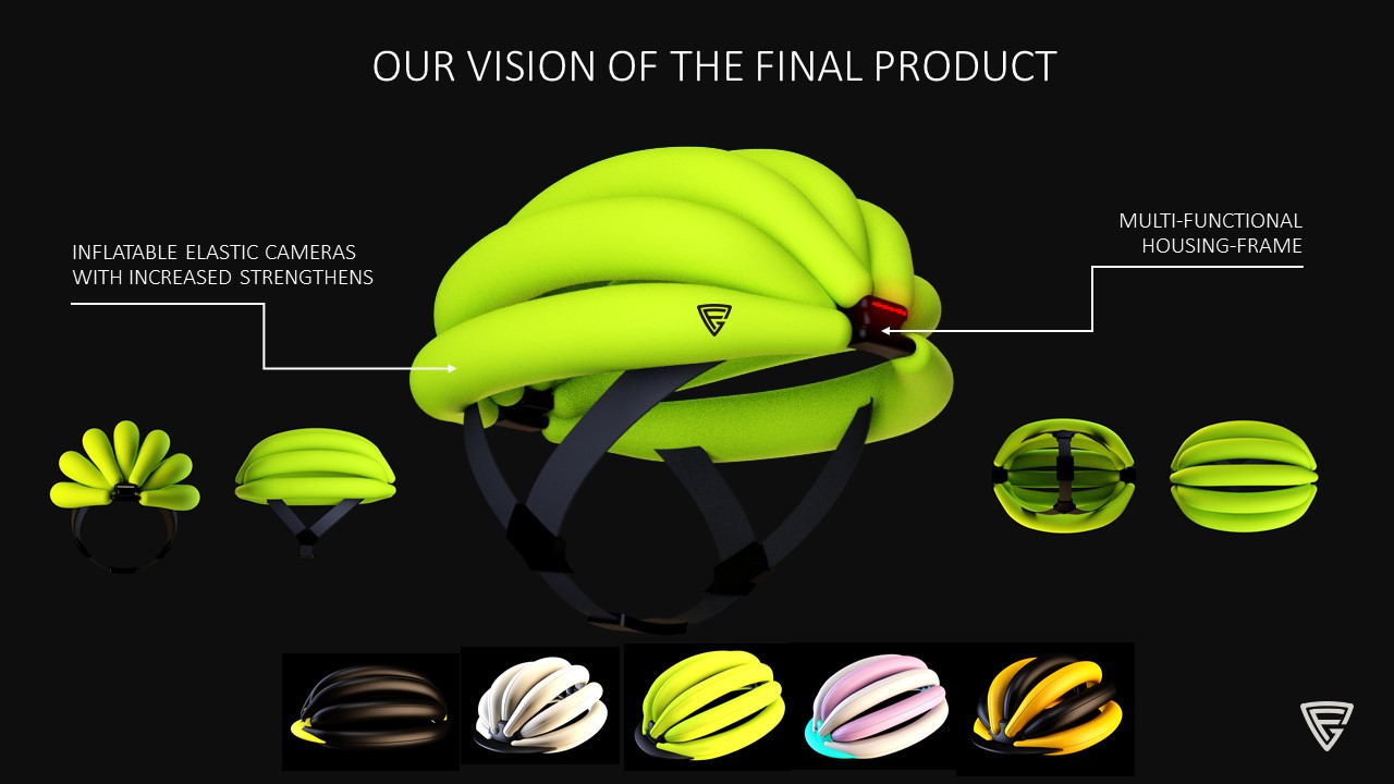 FoldyGo is an innovative inflatable bicycle helmet